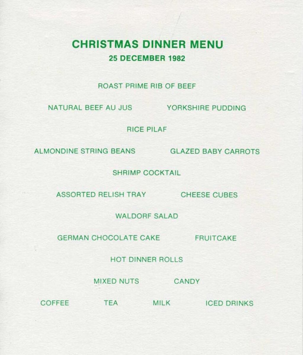 Here’s what the mess served Navy shipmates on Christmas Days of the past