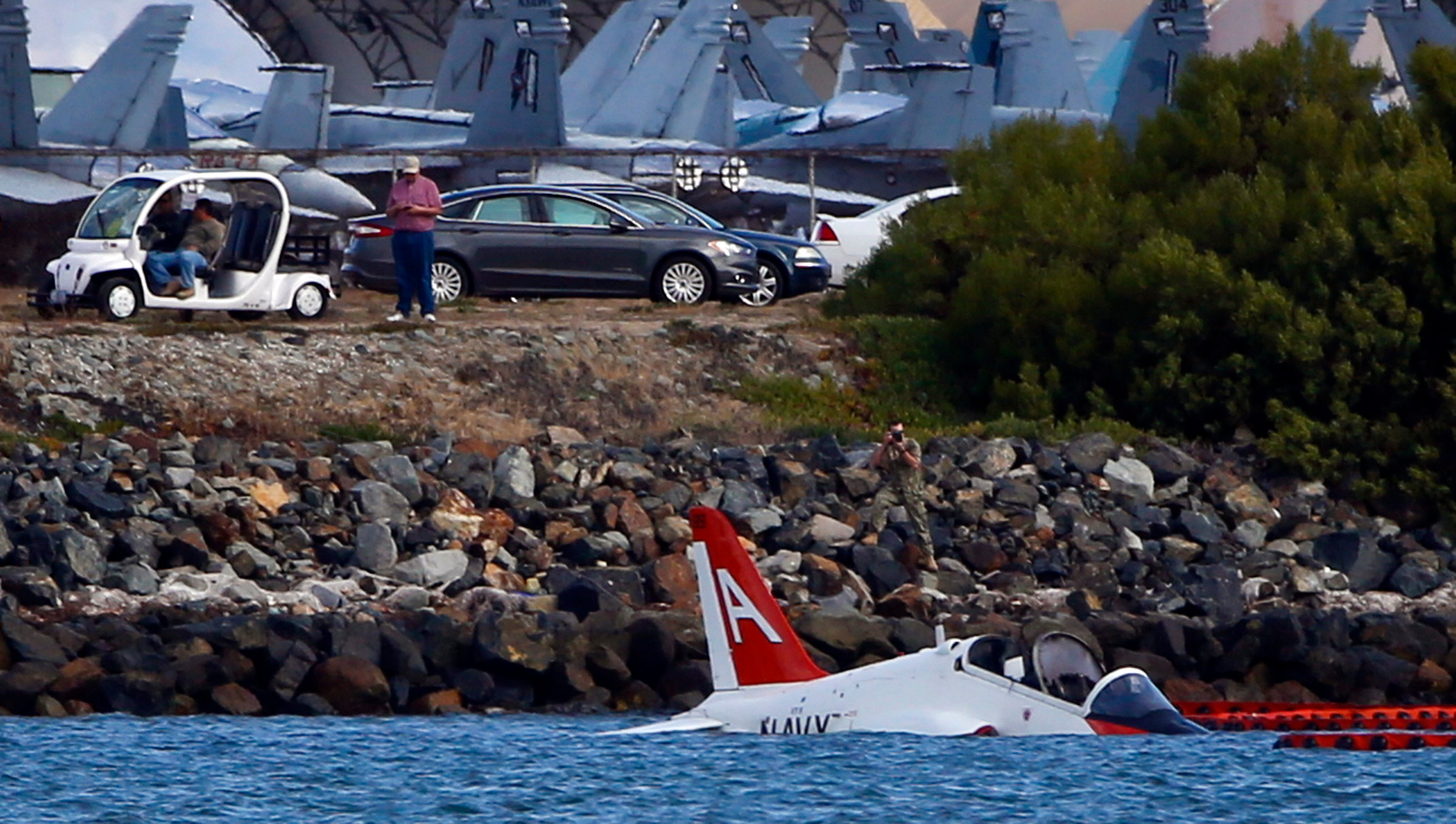 Navy: Pilot safely ejected when plane went off runway