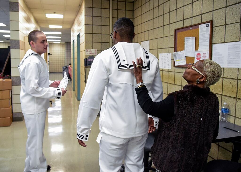 Navy’s new dress white uniforms put on display at Recruit Training Command