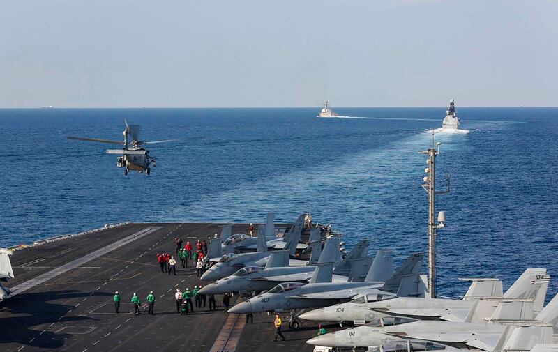 Carrier transits Strait of Hormuz for the first time since deployment