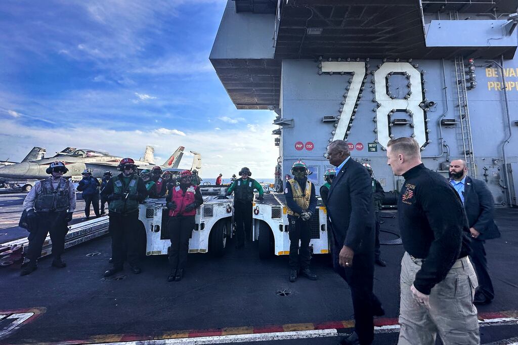 Austin makes unannounced visit to aircraft carrier Gerald R. Ford